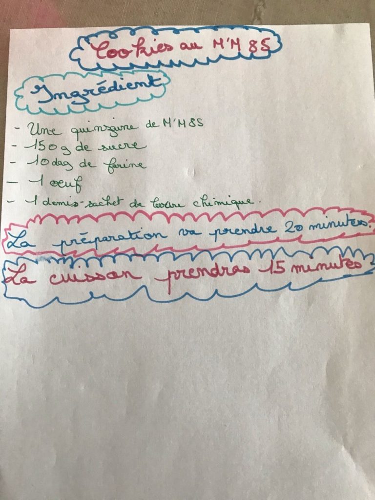 Défi recette en CM1